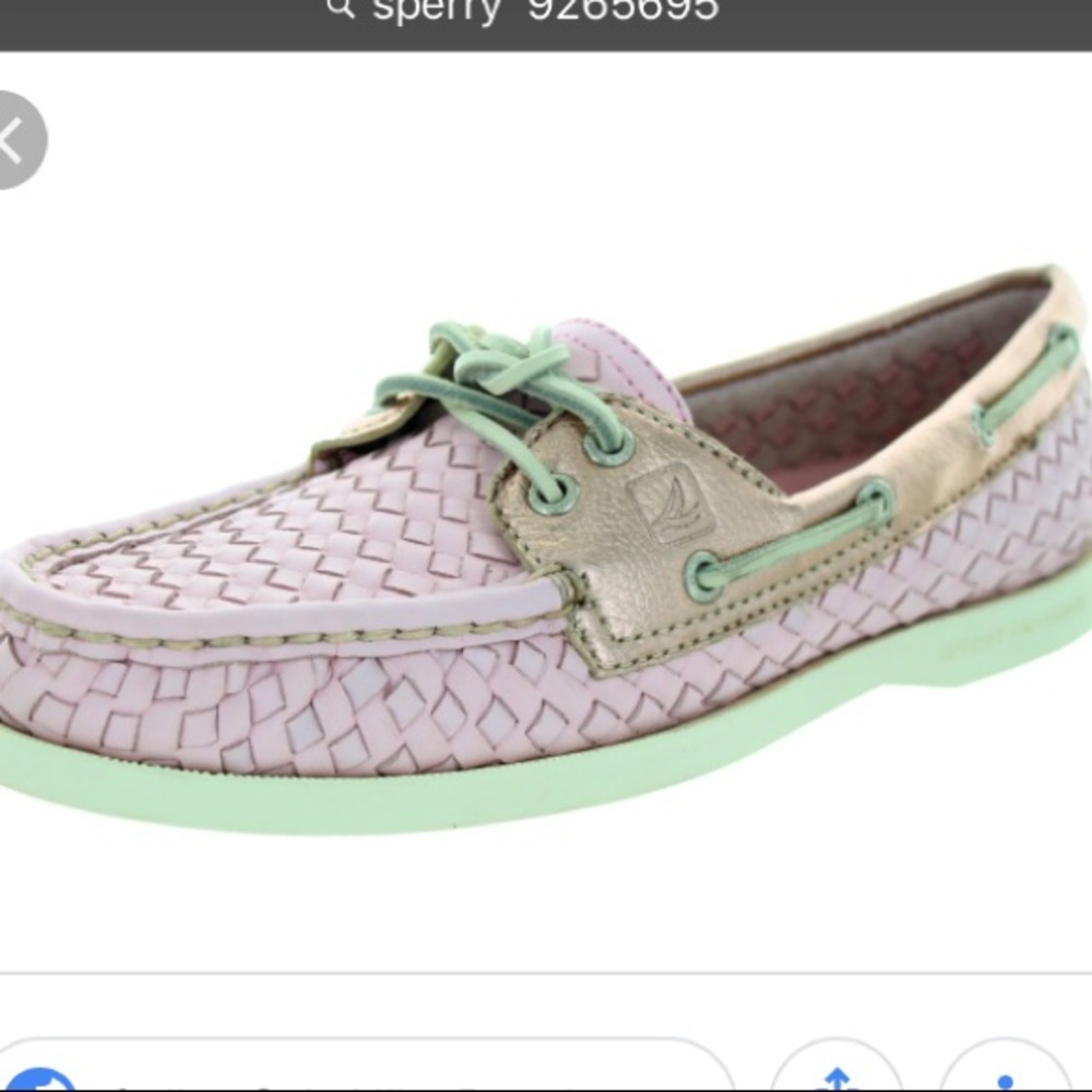 Sperry Top-Sider Woven Leather Boat Shoes - Gem